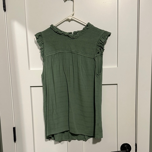 Staccato | Tops | Staccato Olive Ruffle Trim Blouse | Poshmark